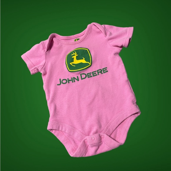 John Deere | One Pieces | Infant Girls Pink John Deere Logo One Piece ...
